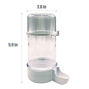 Parakeet Water Dispenser No Mess Parrot Food Seed Dispenser Bird Automatic Waterer Feeder Container Cockatiel Cage Accessories for Parrot Finch Budgie Lovebirds Canaries 2PCS（450ml）