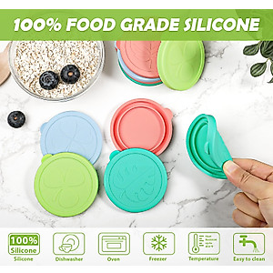 Kamehame Oui Yogurt Jar Lids, 12 Pack Silicone Colorful Cover for 5oz Oui Yogurt Glass Jars, Leakproof Oui Yogurt Bottle Lids