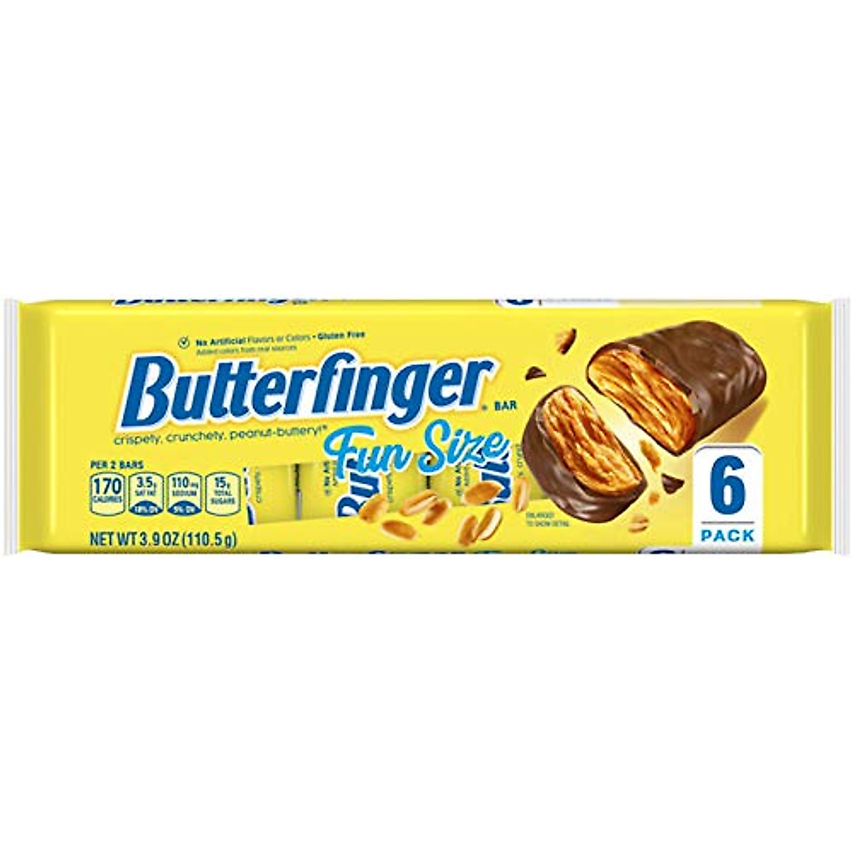 Butterfinger Fun Size Bars 6 Pack Tray, 3.9 oz