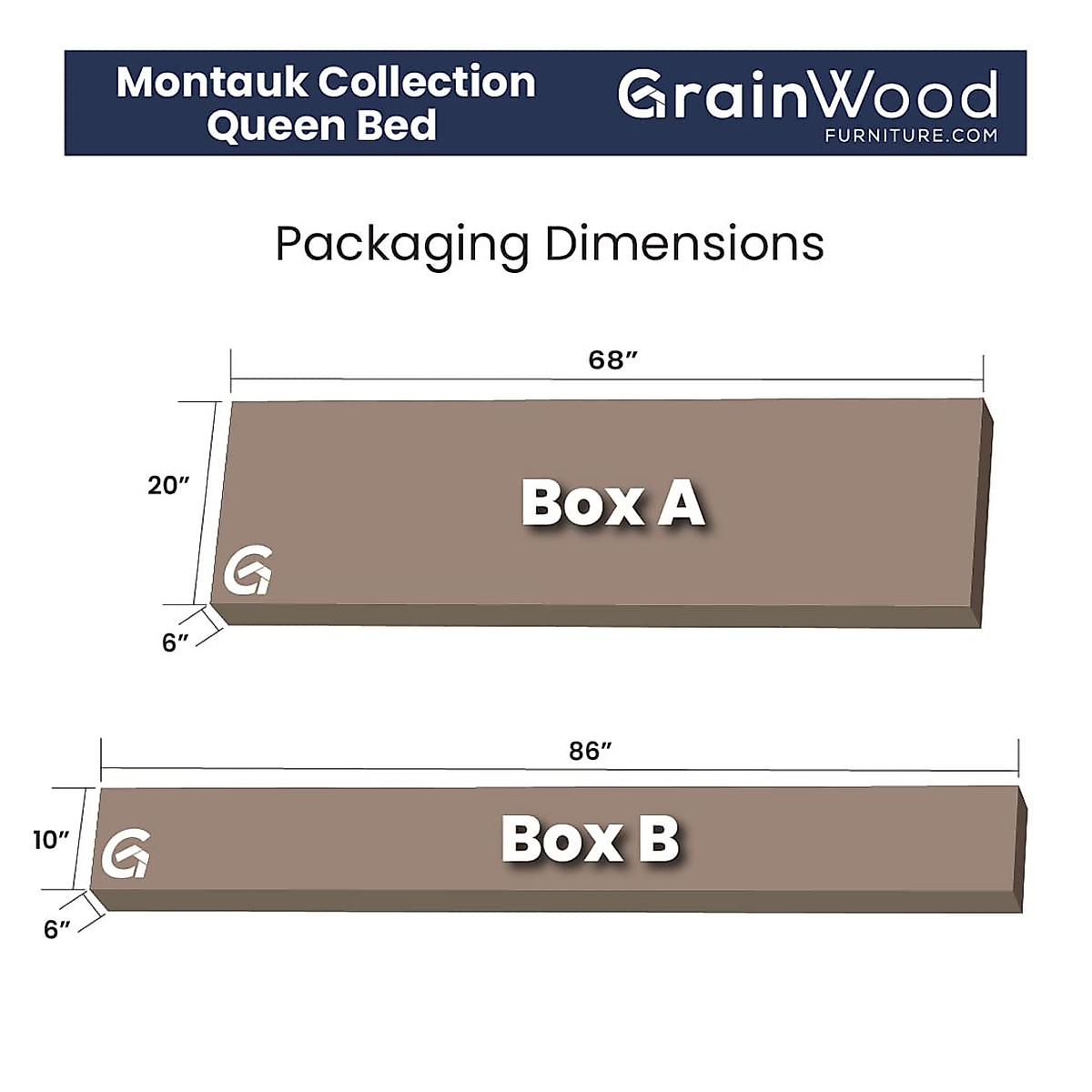 Grain Wood Furniture Montauk Solid Wood Bed, Queen Size, Rustic Off-White