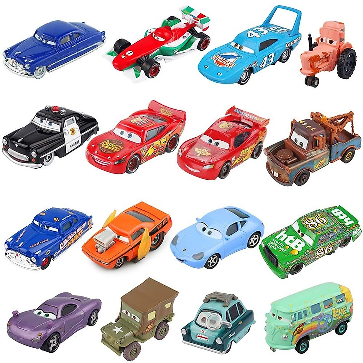 Hannaier Cars, Lightning McQueen car Toy 1:55 die-Casting car Metal Alloy boy Kid Toy (Sheriff), Small