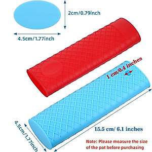 5 Pieces Silicone Hot Handle Holder Rubber Pot Sleeve Heat Resistant Kitchen Potholders for Cast Iron Pans, Metal Frying Pans, Skillets, Griddles, 5 Colors