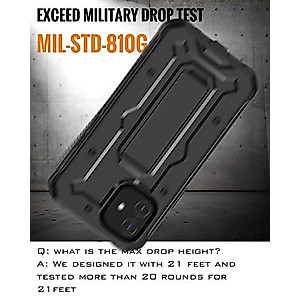 ArmadilloTek Vanguard Designed for iPhone 12 / iPhone 12 Pro Case (6.1 inches) Military Grade Full-Body Rugged with Built-in Screen Protector and Kickstand - Black