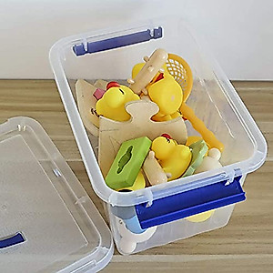 EudokkyNA Clear Storage Box with Lid, 6 Liter Plastic Bins Set of 6