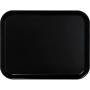 Carlisle FoodService Products 1410FG004 Glasteel Fiberglass Cafeteria/Fast Food Tray, NSF Certified, 13 3/4" Length x 10 5/8" Width, Black (Pack of 12)