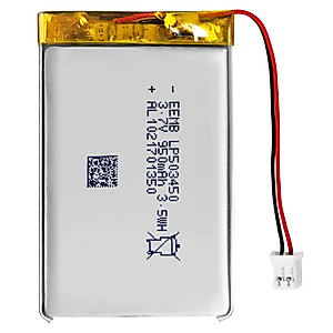 EEMB 3.7V Lipo Battery 950mAh 503450 Lithium Polymer ion Battery Rechargeable Lithium ion Polymer Battery with JST Connector Make Sure Device Polarity Matches with Battery Before Purchase