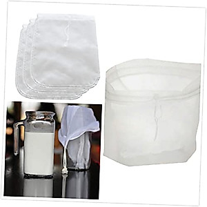 HOMSFOU 4 Pcs Nut Milk Bag Yogurt Strainer Bag Reusable Straining Bag Food Strainer Cheesecloth Bag Filter Mesh Bag Brew Bag Organic Nuts Cheesecloth Straining Bags White Filter Bag Coffee