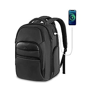 17 inch Laptop Backpack, Large 50L Business Travel Backpack with 2 Insulated Side Pockets & USB Charger, Durable Anti Theft Luggage Backpack Water Resistant Overnight Weekender Bag Gift for Men Women