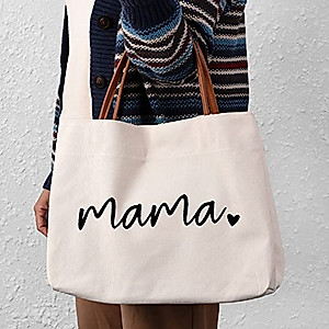 kifasyo Mom Mama Bag Mother Gifts Momlife Tote for Hospital, Shopping, Beach, Travel