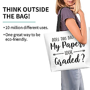 CURANI Women Tote Bags Top Handle Satchel Handbags Polyester Does This Bag Make My Papers Look Graded Shoulder Purse