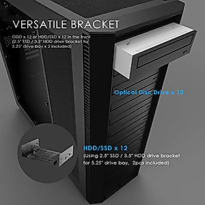 anidees AI Crystal XL PRO RGB Full Tower Tempered Glass XL-ATX/E-ATX/ATX Gaming Case Support 480/360 Radiator, Optical Drive, Includes RGB 120x5 PWM Fans/LED Stripsx2 - AI-XL-PRO-RGB (PC Case ONLY)