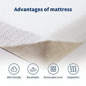 Opoiar Queen Mattress, 8 Inch Memory Foam Mattress in a Box Queen Size,Medium Firm Cooling Gel Infused Mattress for Sleeping,Pressure Relieving,Breathable Removable White Cover,CertiPUR-US Certified