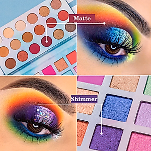 MYUANGO Pastel Paradise Eyeshadow Palette, Highly Pigmented 82 Shades Matte Shimmer Glitter Vegan Makeup Palette for Beginners - Waterproof, Blendable, Long-Lasting - Cruelty-Free