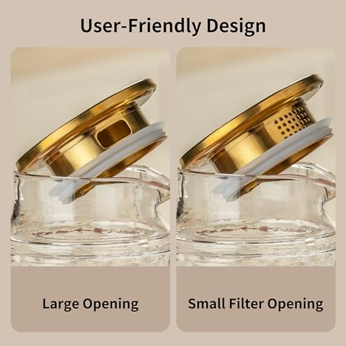 Buaic Glass Pitcher with Lid,50 oz/1.5L Liter Vintage Water Pitcher, Clear Borosilicate Glass Water Carafe for Cold Brew, Coffee, Lemonade, Iced Tea, Juice, Beverage, Heat Resistant Water Glass Jug