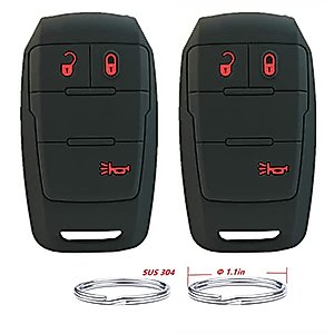 KAWIHEN Silicone Key Fob Cover Compatible with for 2019 2020 2021 RAM 2500 3500 4500 5500(3 Buttons)