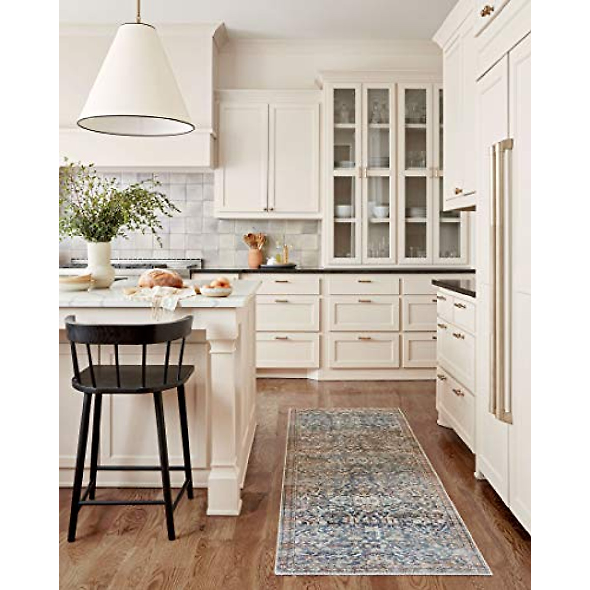 Chris Loves Julia x Loloi Jules Collection JUL-06 Denim / Spice 7'-6" x 9'-6" Area Rug