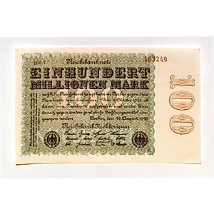 1923 Germany Hyper Inflation Full set of Authentic notes 1 to 100 Million Mark Banknotes (Build Your Own Collection)