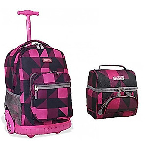 J World Dandelion Sunrise Roller Backpack Back Pack and Corey Lunch Bag Bundle Set