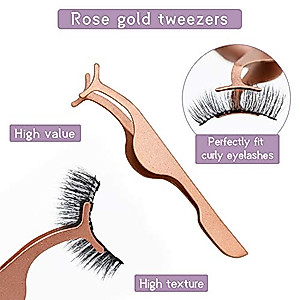 UNIWIN Magnetic Eyelashes with Eyeliner, Magnetic Eyeliner and Magnetic Eyelashes Kit, 5 Pairs Reusable 3D Natural Look, False Lashes Magnetic with Tweezers (No Glue Needed)