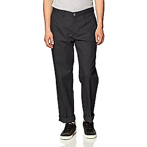 Lee Men's Total Freedom Relaxed Fit Flat Front Pant - 33W x 29L - Black