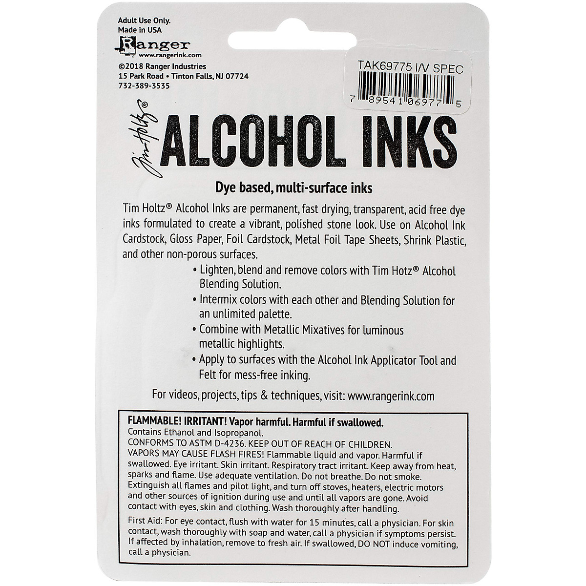 Tim Holtz - Ranger Alcohol Ink 3PKG VLT, Indigo/Violet Spectrum