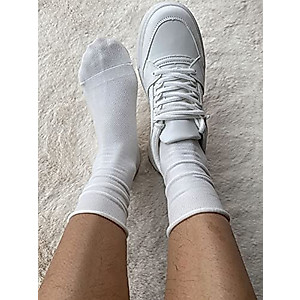 Doitall Women Roll Cuff Socks Womens Loose Casual Cotton Ruffle Slouch Crew Socks Cute White Socks Size 5-7