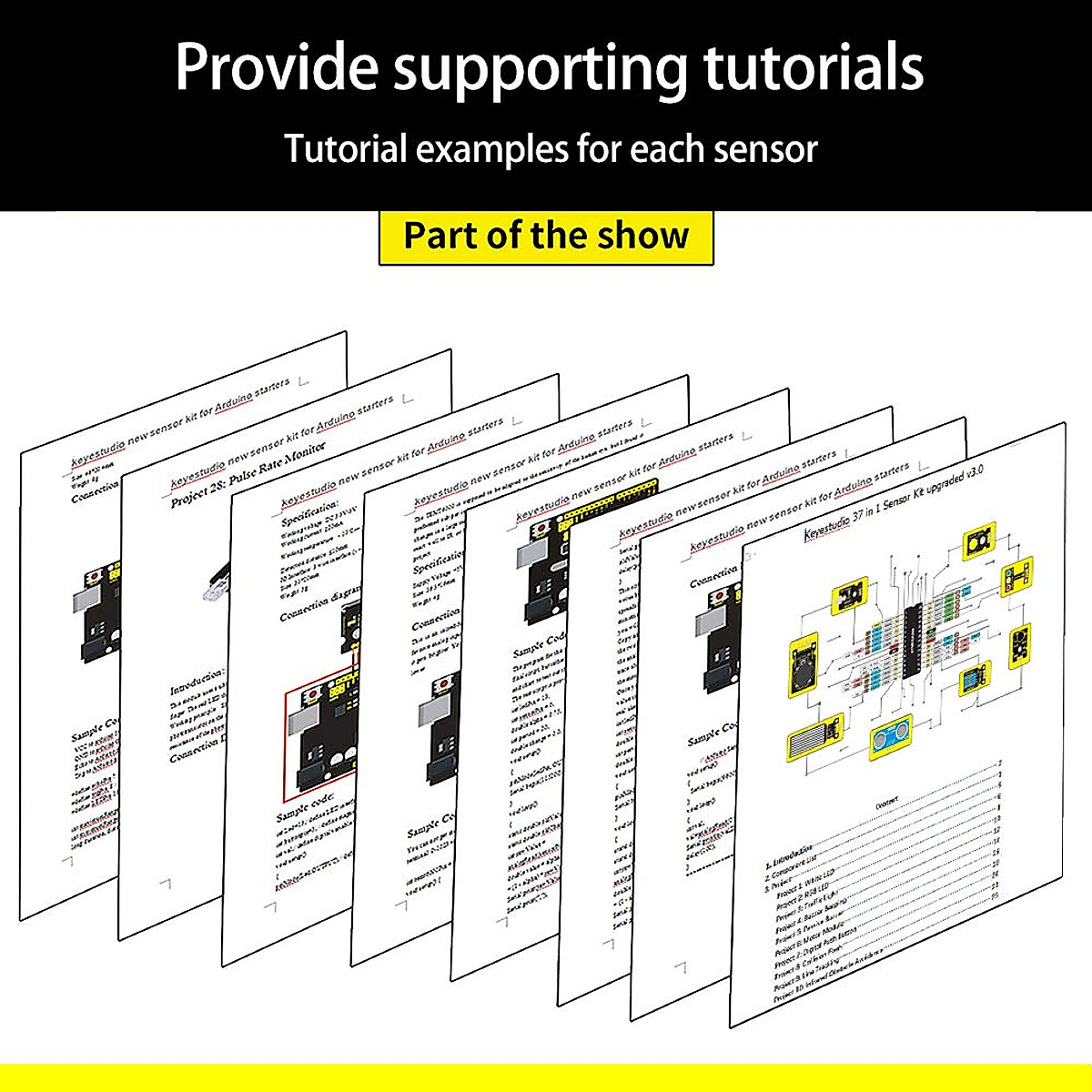 KEYESTUDIO 37 in 1 Sensor Kit 37 Sensors Modules Starter Kit for Arduino Mega R3 2560 Raspberry Pi Programming, Electronics Components STEM Education Set for Teens Adults + Tutorial