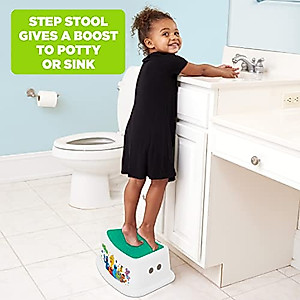 Sesame Street Sesame Squad Step Stool - Kids Step Stool, Potty Training, Non-Slip, Bathroom, Kitchen, Lightweight