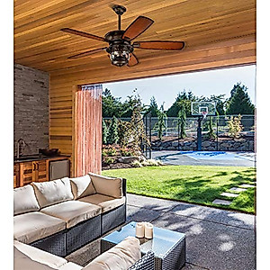 Westinghouse 7233400 Brentford Indoor Ceiling Fan with Light, 52 Inch, Aged Walnut