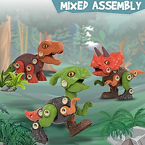 Batlofty Dinosaur Toys for 3 4 5 6 7 Year Old, Take Apart Dinosaur Toys with Electric Drill, STEM Construction Educational Toys with Skeleton, Birthday Christmas Easter Gift for Boys Girls