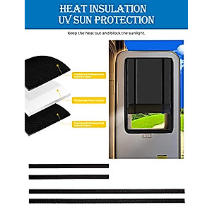 RV Window Shade Coverings with Zipper,Foldable Camper RV Door Window Shade RV Curtains for Camper Insulator for Motorhome Skylight & Window, Camper Accessories for Inside Travel Trailers
