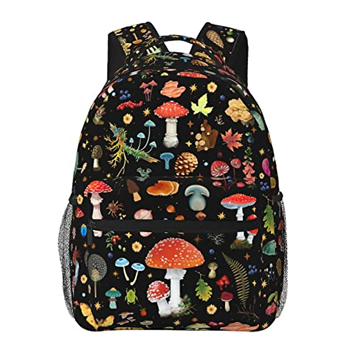 launamren Mushroom Backpack Casual Travel Daypack For Boys And Girls With Adjustable Padded Shoulder Straps Day Pack For College Travel Hiking Camping Size 15.7x11.4x7.8 Inches