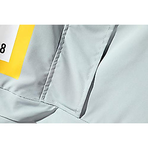 GURUNVANI Casual Hoodie Long Sleeve Hooded Jacket Color Block Pullover (White, Small)