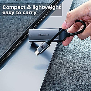 USB C to Ethernet Adapter Ankmax UC312G1 USB Type C Wired LAN Adapter [RJ45 / Gigabit Compatible/Thunderbolt 3] Gigabit Ethernet [Up to 1000 Mbps/No Drive Required] Compatible with Type C Devices