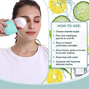 Cube Ice Roller for Face, Ice Facial Roller for Eyes Neck Naturally Tone and Tighten Skin, De-puff Eye Bags, Add a Healthy Glow Cryotherapy Enhance Skin Elasticity (sky blue）