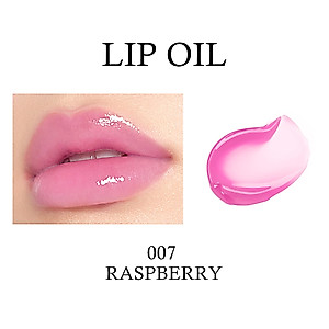 KYDA 2 Colors Hydrating Lip Glow Oil, Moisturizing Lip Oil Gloss, Transparent Plumping Lip Gloss, Lip Oil Tinted for Lip Care and Dry Lips, 007+012