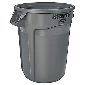 Rubbermaid 2632 Brute Trash Can, Commercial-Grade 32 gallon Gray Garbage Can (EA)