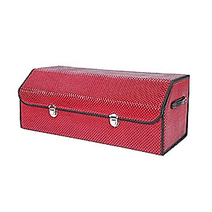 Multipurpose Collapsible Car Trunk Storage Organizer with Lid - Portable Car Storage Box Bin SUV Van Cargo Carrier Caddy for Shopping Camping Picnic Home Garage