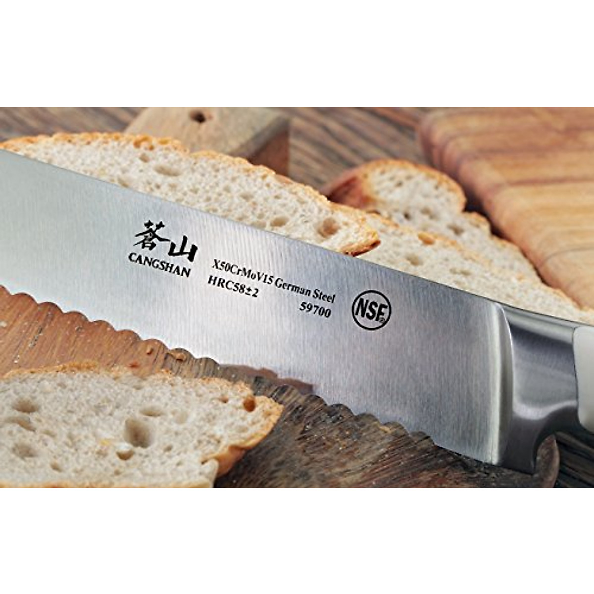 Cangshan S1 Series 59700 German Steel Forged Bread Knife, 8-Inch