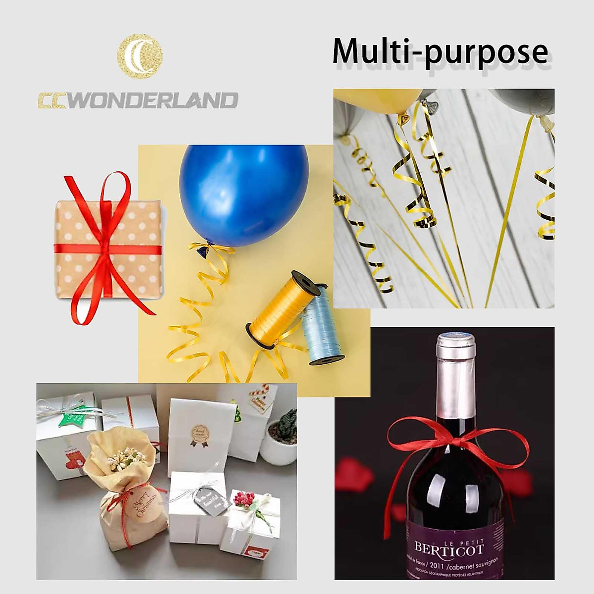 500 Yards Black Crimped Curling Ribbon Balloon Curling Ribbon Balloon String Roll for Decoration Balloon Accessories