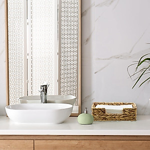 2 Pieces Water Hyacinth Napkin Holder Rectangle Wicker Baskets Rustic Wicker Paper Hand Towels Storage Tray Woven Bathroom Napkin Holder Tray for Kitchen Dining Bathroom Vanity Countertop