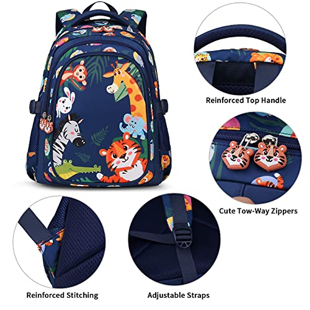 Kids Backpack for Boys Elementary Kindergarten Cute Lightweight zoo Dinosaur Preschool School Bag 16 inch Multifunctional Large Capacity Waterproof Durable Travel Backpack