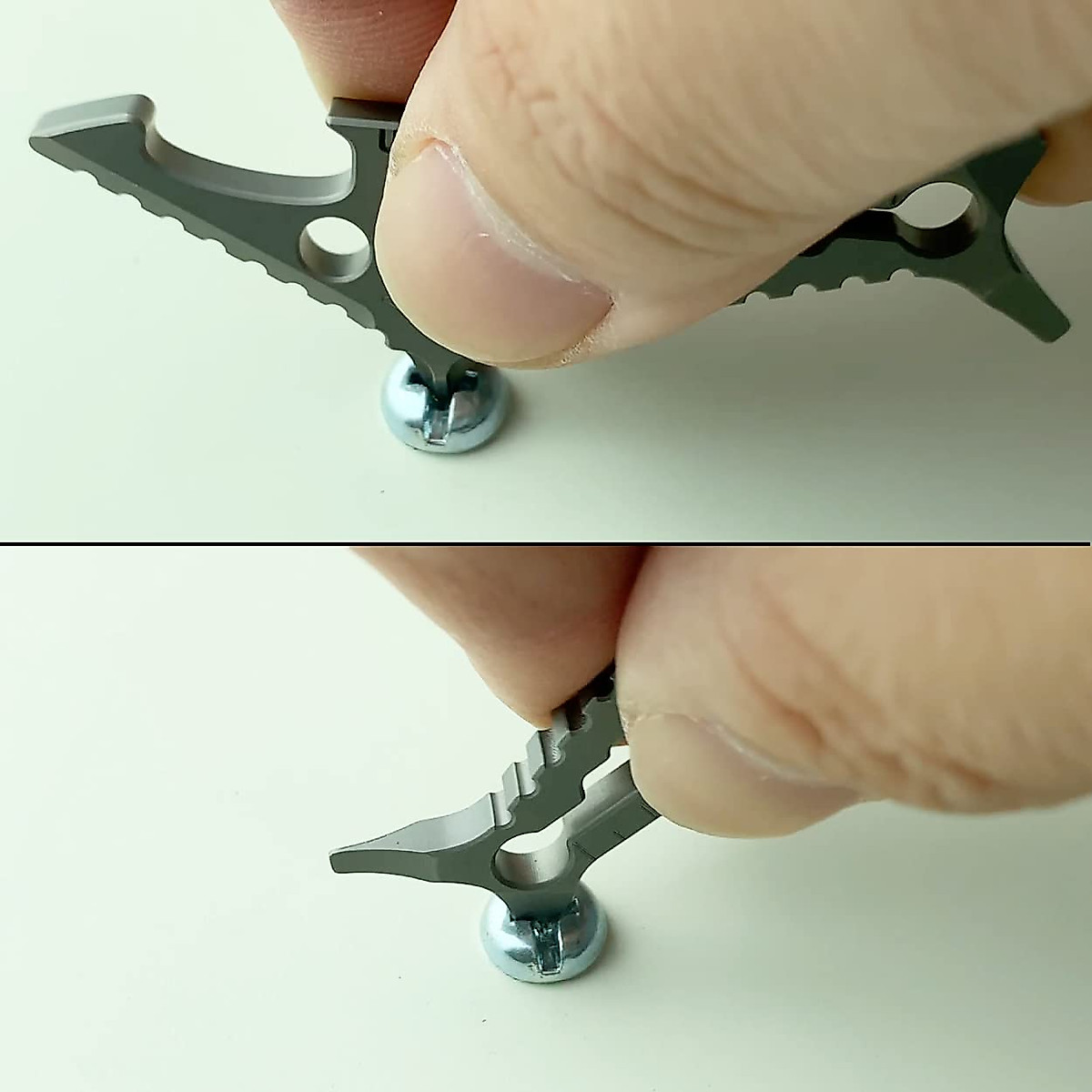 Tacray Titanium Shark-shaped multitool with bottle opener，hexagonal spanner and screwdriver,Titanium creative pendant.