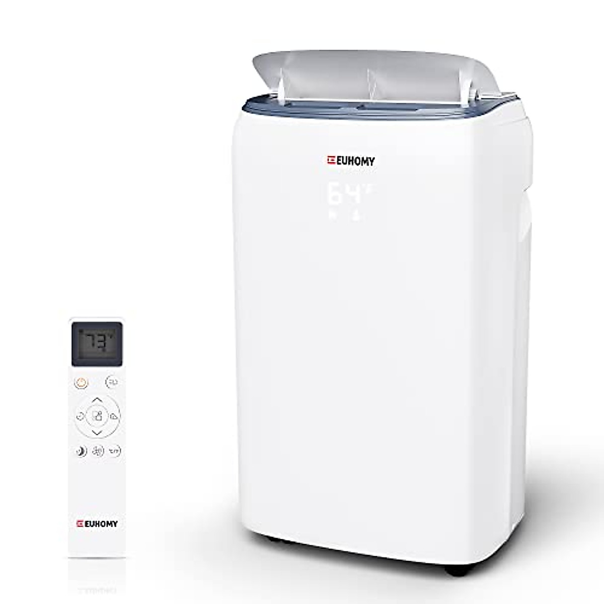 Euhomy 10,000 BTU Portable Air Conditioners with Built-in Dehumidifier, Fan, Quiet AC Unit Cools Rooms to 350 sq.ft, LED Display, Remote Control, Complete Window Mount Exhaust Kit, White.