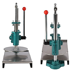 Manual Dough Press Machine Stainless Steel Dough Pizza Presser Large Press Plate Dough Flattening Machine for Pies Pizza Pastry Bread Maker, Home Commercial Use, Thickness Adjustable (9.5in)