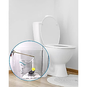 iFealClear Universal Brass Toilet Tank Flush Lever in Chrome & 2 Inch Toilet Flapper with Float Compatible with American Standard 7381129-200.0070A, High Performance Flapper, Easy to Install, Black