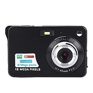Serounder Mini Digital Camera, 1080P HD 2.7" LCD Screen 8X Digital Zoom 18MP 30fps Video Camera for Kids Children Gift(Black)