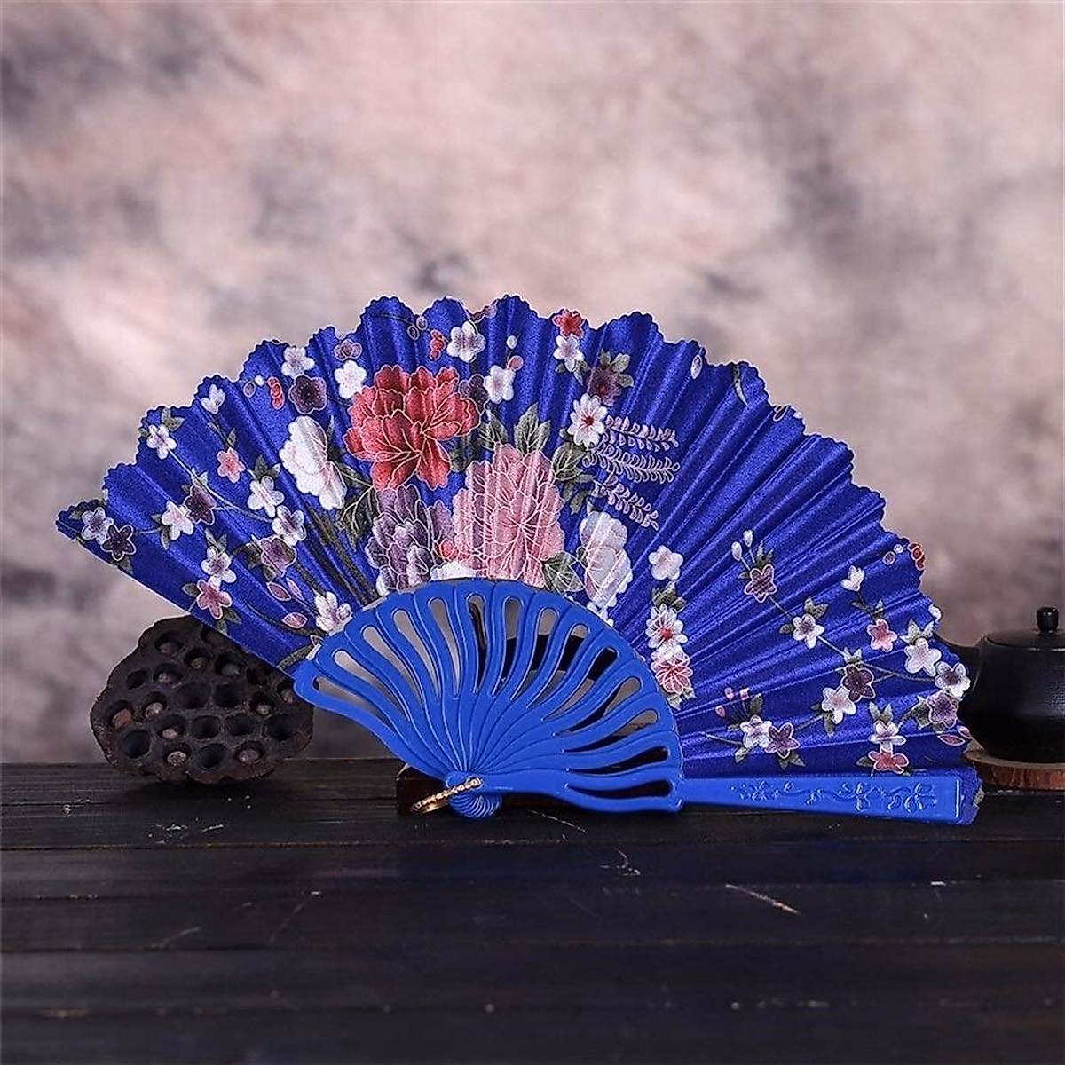Hand Fan Folding Fan,Hand-held Fan,Wedding Folding Fan Chinese Style Dance Wedding Party Lace Silk Folding Hand Flower Fan Fans Hand Paper Folding Props Vintage Style
