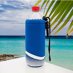 ProActive Sports Neoprene Bottle Holder with Drawstring and Bag Clip for 16-20oz Bottles