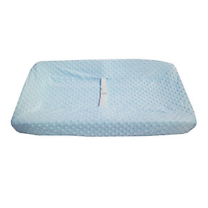 American Baby Company Heavenly Soft Minky Dot Fitted Contoured Changing Pad Cover, Blue Puff, for Boys and Girls